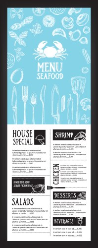 Retro frame restaurant lunch menu design layout Vector Image Retro frame restaurant lunch menu design layout Vector Image