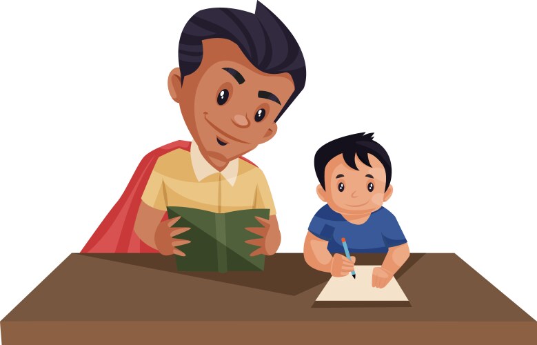 Dad have worry and girl crying Royalty Free Vector Image