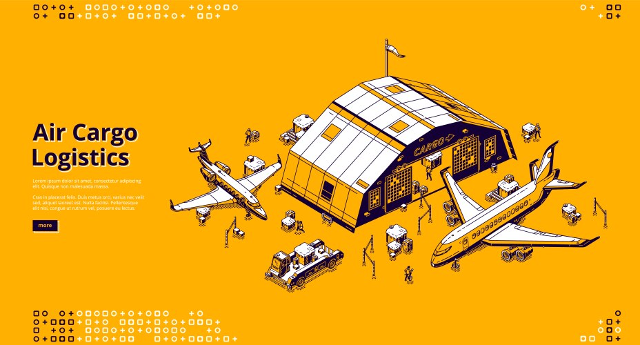 Global logistics business air cargo trucking Vector Image