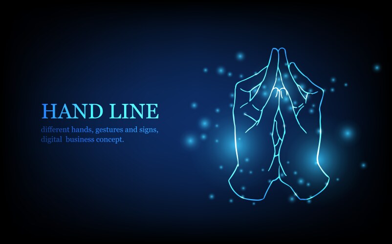 Human hand line different hands gestures Vector Image