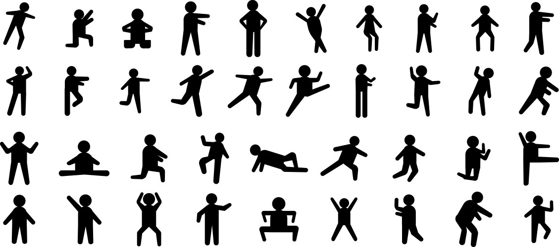 Stickman poses Vector Images & Graphics for Commercial Use | VectorStock