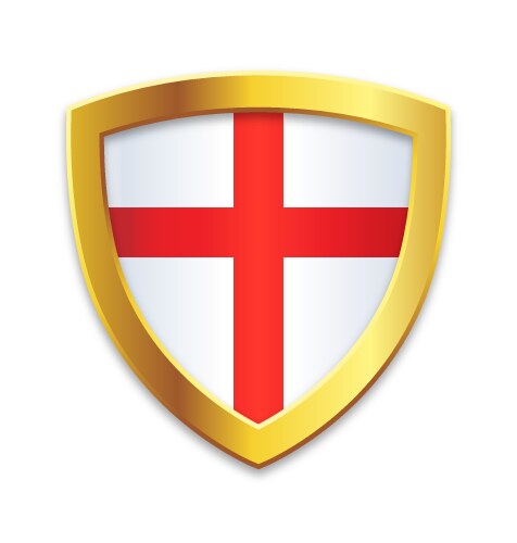 Christian cross and shield faith church logo Vector Image