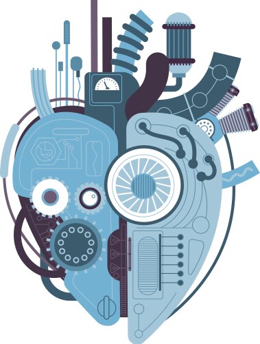 Mechanical heart Royalty Free Vector Image - VectorStock