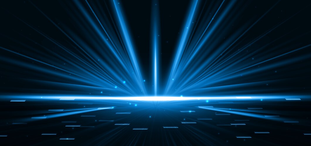 Abstract scene elegant blue light lines on dark Vector Image