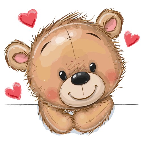 Cute Teddy Bear on White Background – Royalty-Free Vector | VectorStock