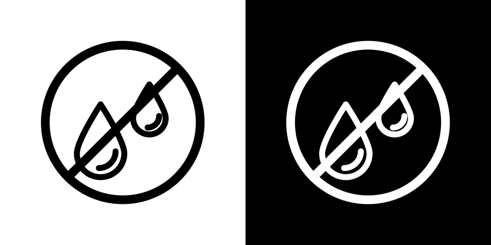 No leakage sign icon set caution against water Vector Image