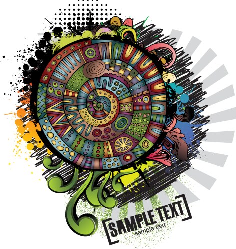 Grunge Cartoon Motif Royalty Free Vector Image