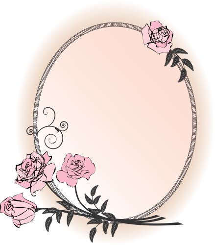 Vintage roses oval frame Royalty Free Vector Image