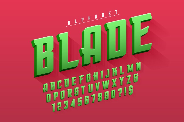 Colorful 3d display font design alphabet letters Vector Image