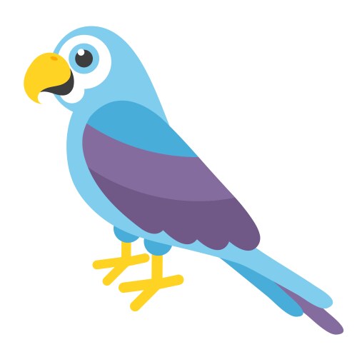 Cute blue bird cartoon character Royalty Free Vector Image