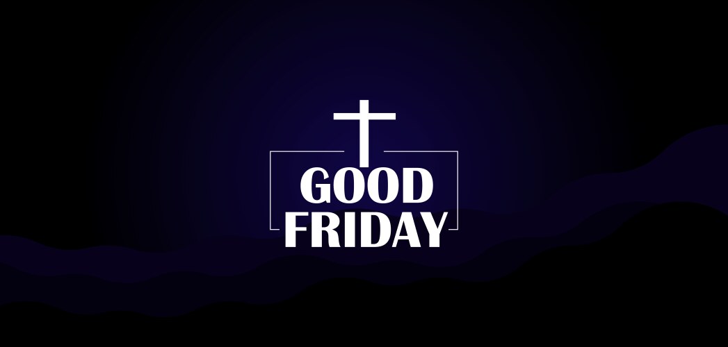Good friday white text design and beautiful Vector Image