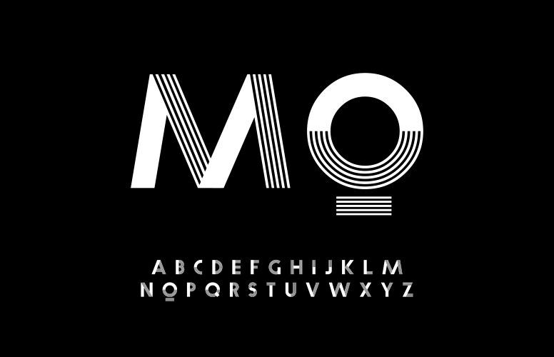 Minimal font - modern futuristic design Royalty Free Vector