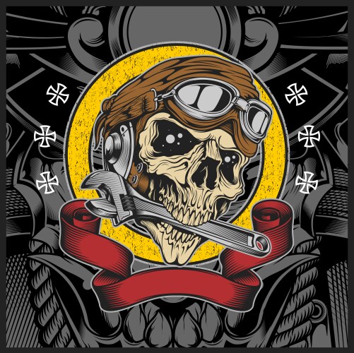 Motorcycle Mustache Biker Vector Images (over 190)