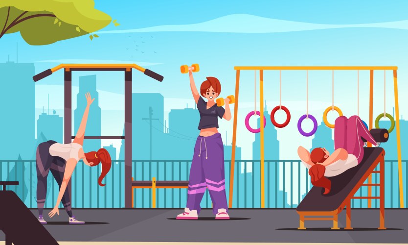 Workout cartoon concept Royalty Free Vector Image
