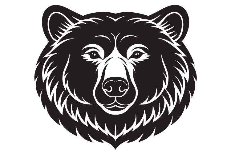 Bear head icon silhouette Royalty Free Vector Image