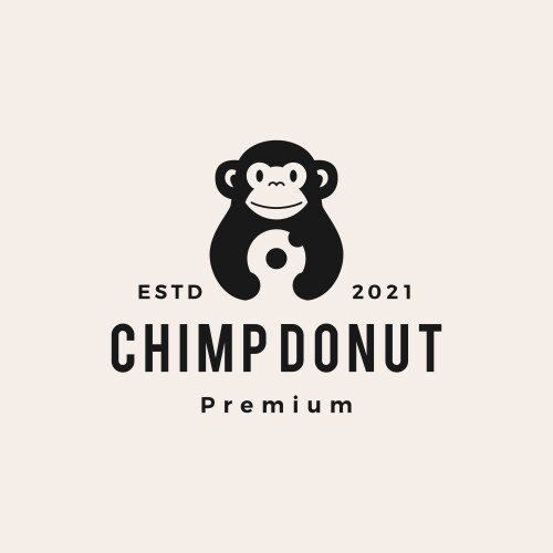 Chimp gamer logo joystick monkey face Royalty Free Vector