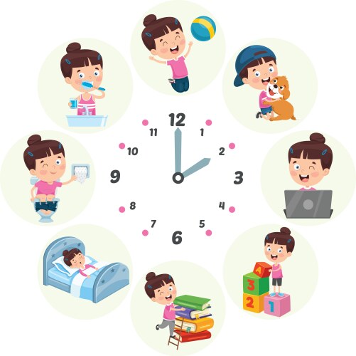 Daily routine Royalty Free Vector Image - VectorStock