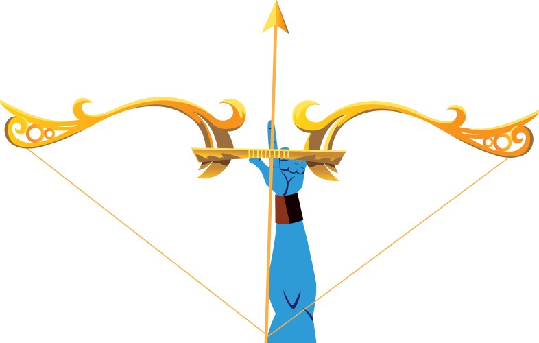 Lord ram with bow and arrow gold silhouette Vector Image