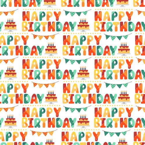 Happy birthday seamless pattern with party Vector Image
