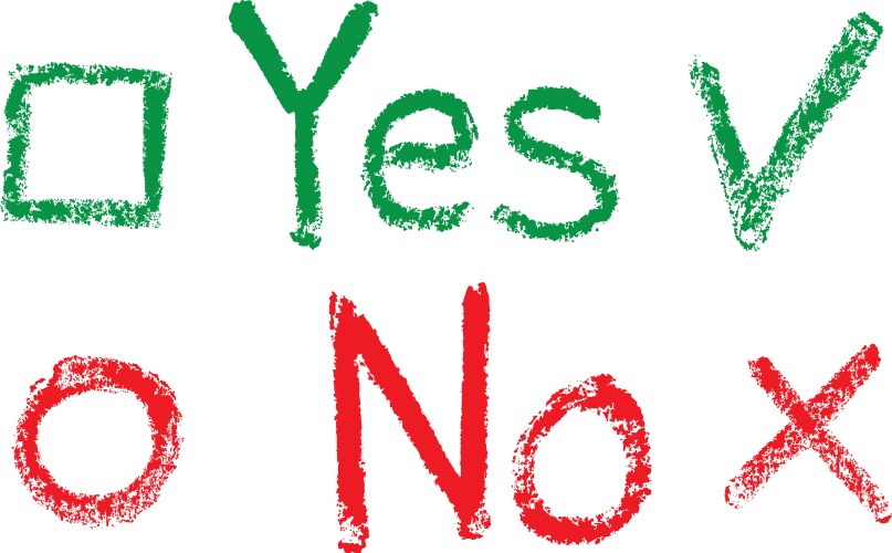 Crosses and ticks Royalty Free Vector Image - VectorStock