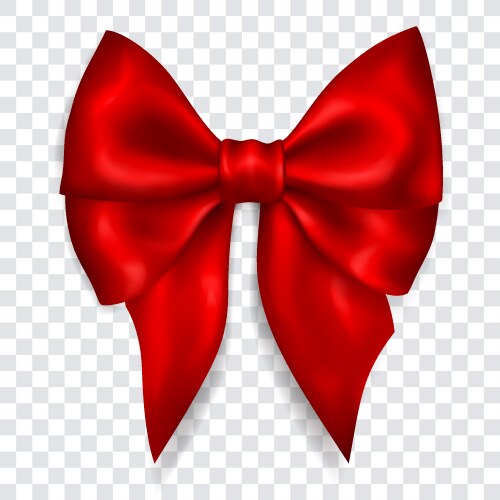 Red bow with horizontal ribbon Royalty Free Vector Image