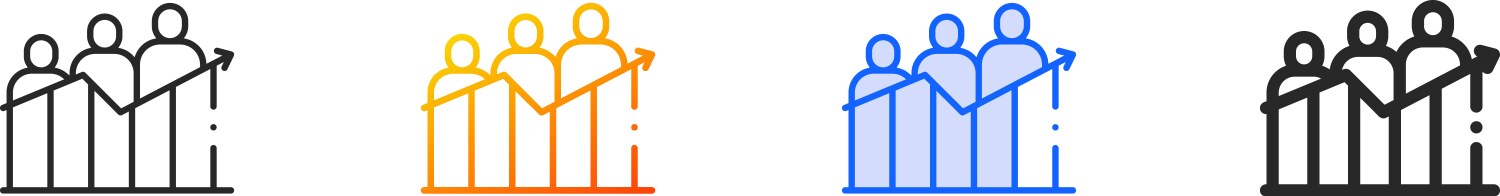 Charts iconthin linear gradient blue stroke Vector Image