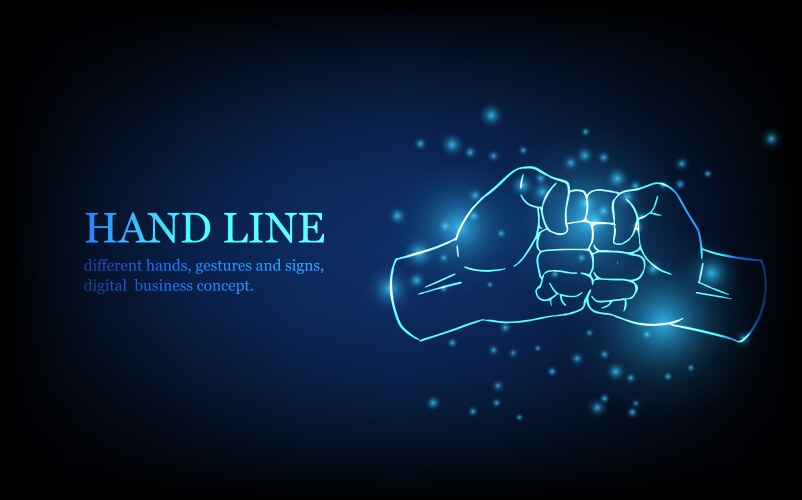 Human hand line different hands gestures Vector Image