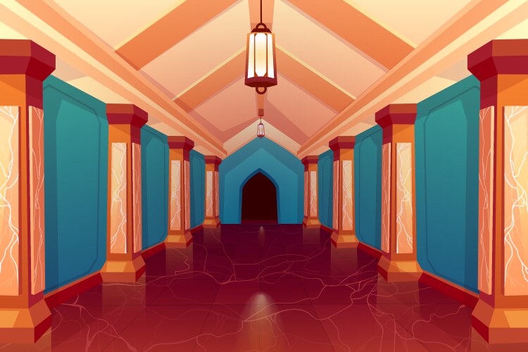 Castle hall and fireplace Royalty Free Vector Image