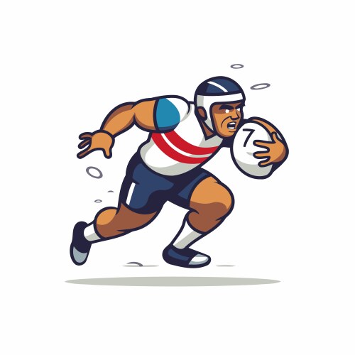 Cartoon boy playing rugby Royalty Free Vector Image