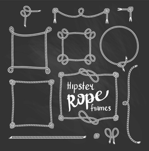 Nautical ropes frames set Royalty Free Vector Image