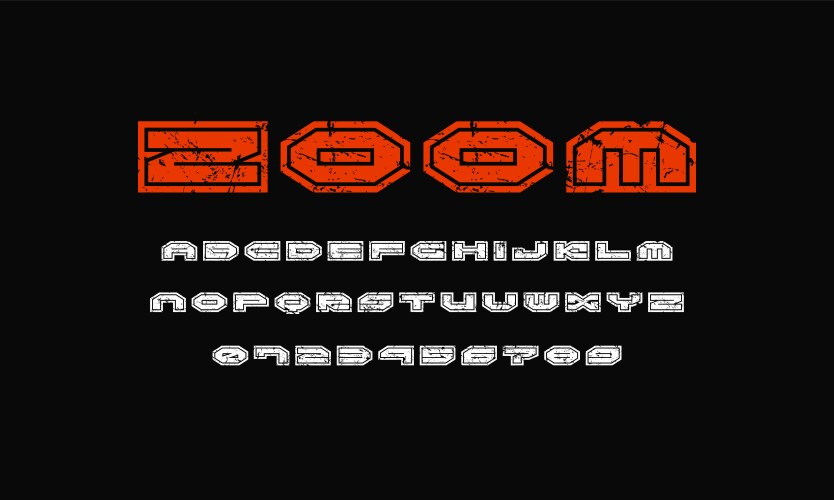 Wide sans serif font with rounded corners Vector Image