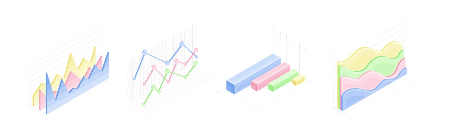 Chart and graph with business finance data Vector Image