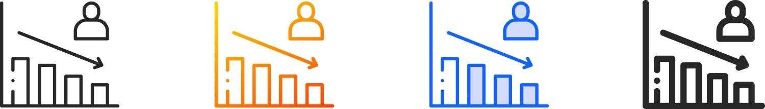 Chart iconthin linear gradient blue stroke Vector Image