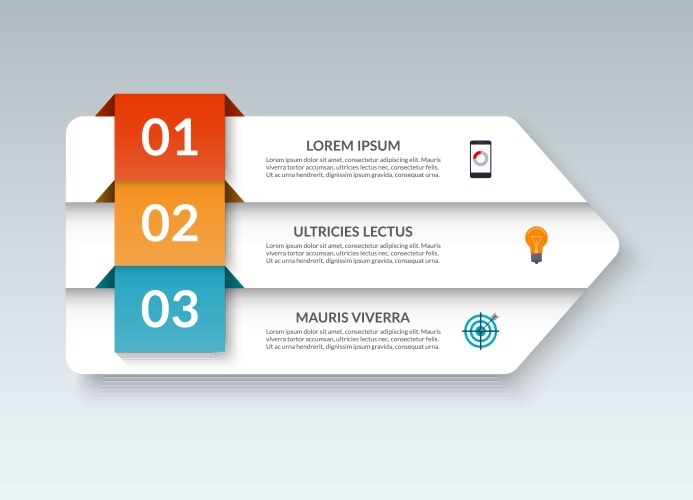 Infographic banner with 3 circles and tabs Vector Image