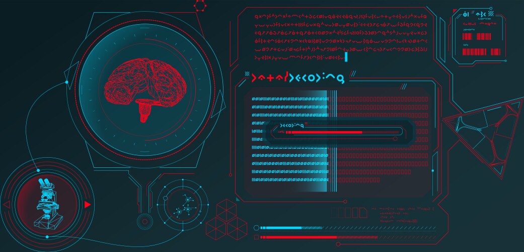 Circular digital hud visualisation data elements Vector Image