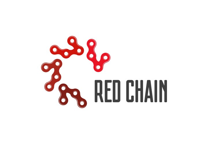 Red Bicycle Chain Logo - Circle Royalty Free Vector Image
