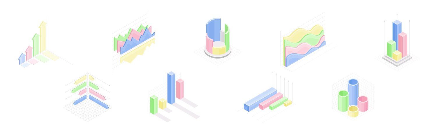 Chart and graph with business finance data Vector Image
