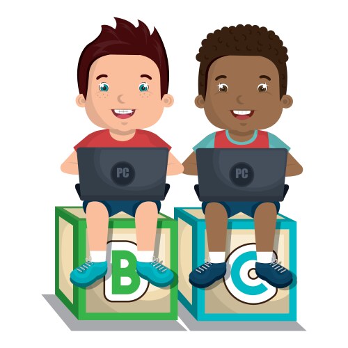 Children face cartoon Royalty Free Vector Image