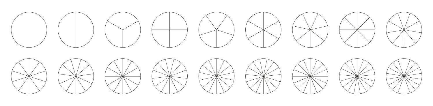 Segmented charts set of pie pizza chart template Vector Image