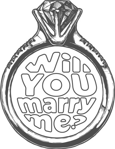 Will you marry me lettering calligraphy Royalty Free Vector