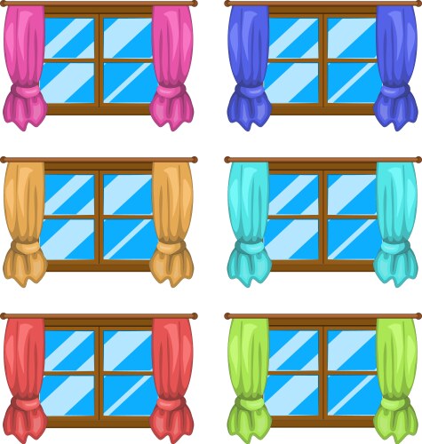 Cartoon window with curtains symbol icon design Vector Image