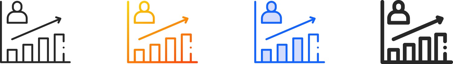 Charts iconthin linear gradient blue stroke Vector Image