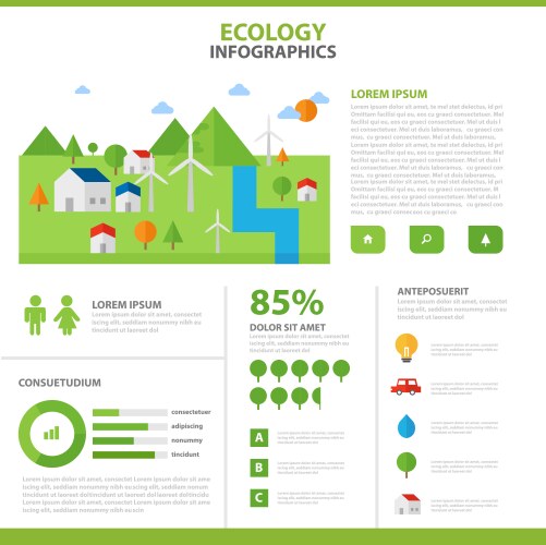 Modern ecology template design Royalty Free Vector Image
