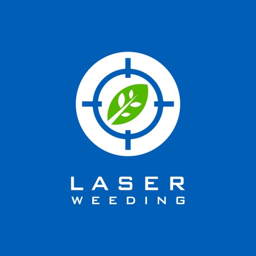 Laser weeding logo with triangle concept Vector Image