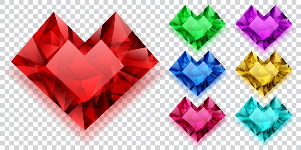 Crystal faceted heart Royalty Free Vector Image