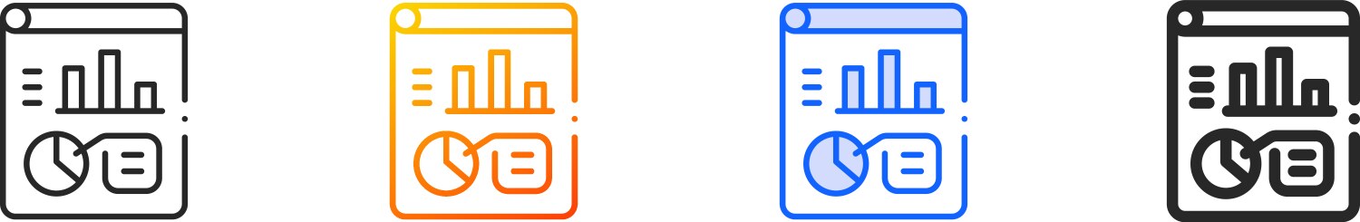 Chart iconthin linear gradient blue stroke Vector Image