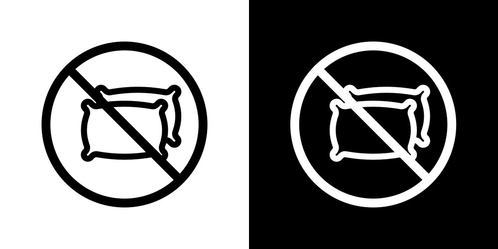 No pillow sign icon set ban on pillows Royalty Free Vector