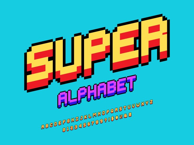 Lowercase Pixel Alphabet Vector Images (86)