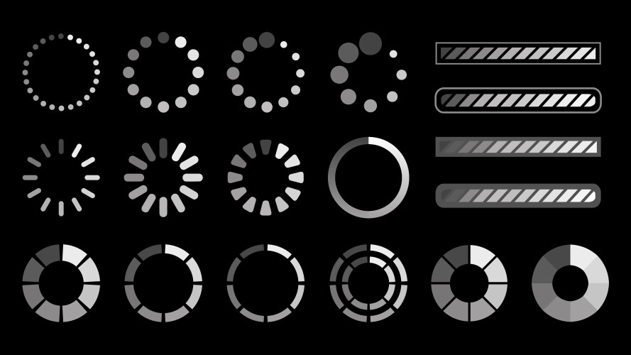 Loading Icon Set Buffer Loader Or Preloader Vector Image