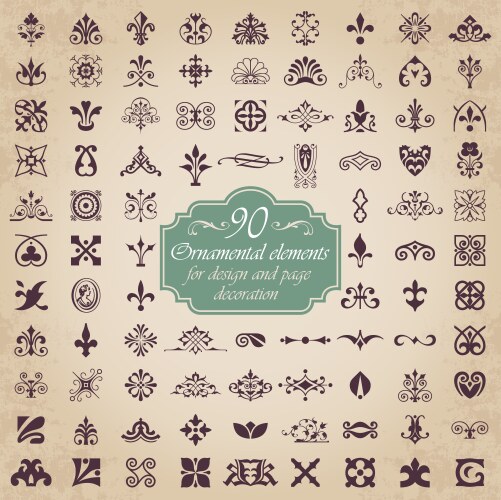 Small ornamental design elements Royalty Free Vector Image